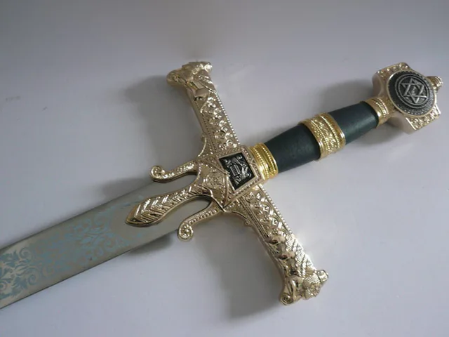 S0115 KING OF ISRAEL SOLOMON CRUSADER SWORD GOLD VERSION W/ PLAQUE 48.6 ...