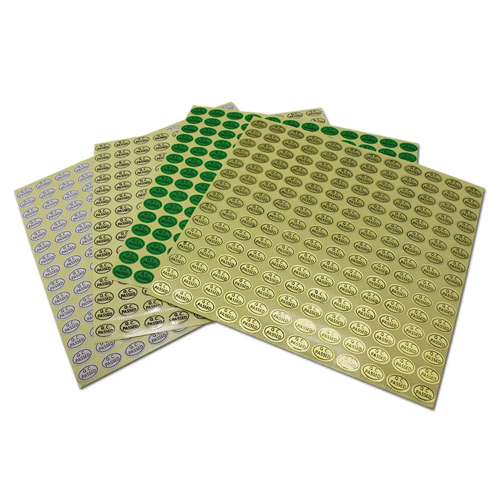 9900pcs-lot-Ellipse-QC-Check-Stickers-Retail-Green-Clear-White-Gold-QC ...