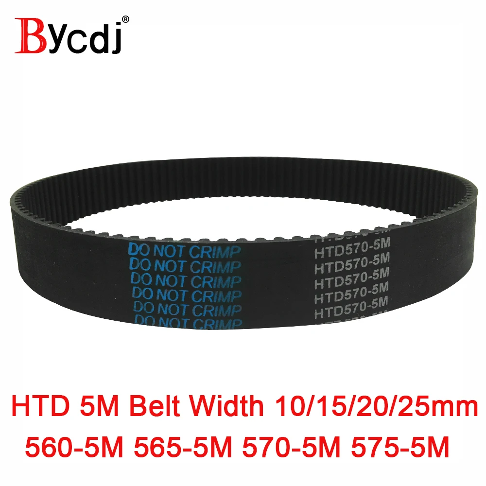 Arc HTD 5M Timing belt C=560/565/570/575 width10/15/20/25mm Teeth 112 ...