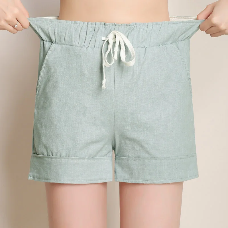 2018 New Summer Shorts Candy Color Elastic High Waist Elastic Cotton ...