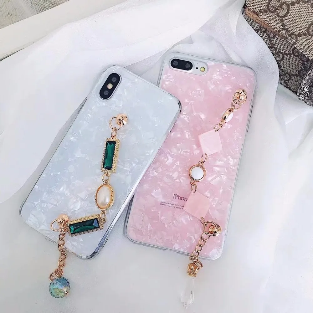 ZMASI Fashion Rhinstones Chain Phone Case For iPhone X Case For iPhone ...