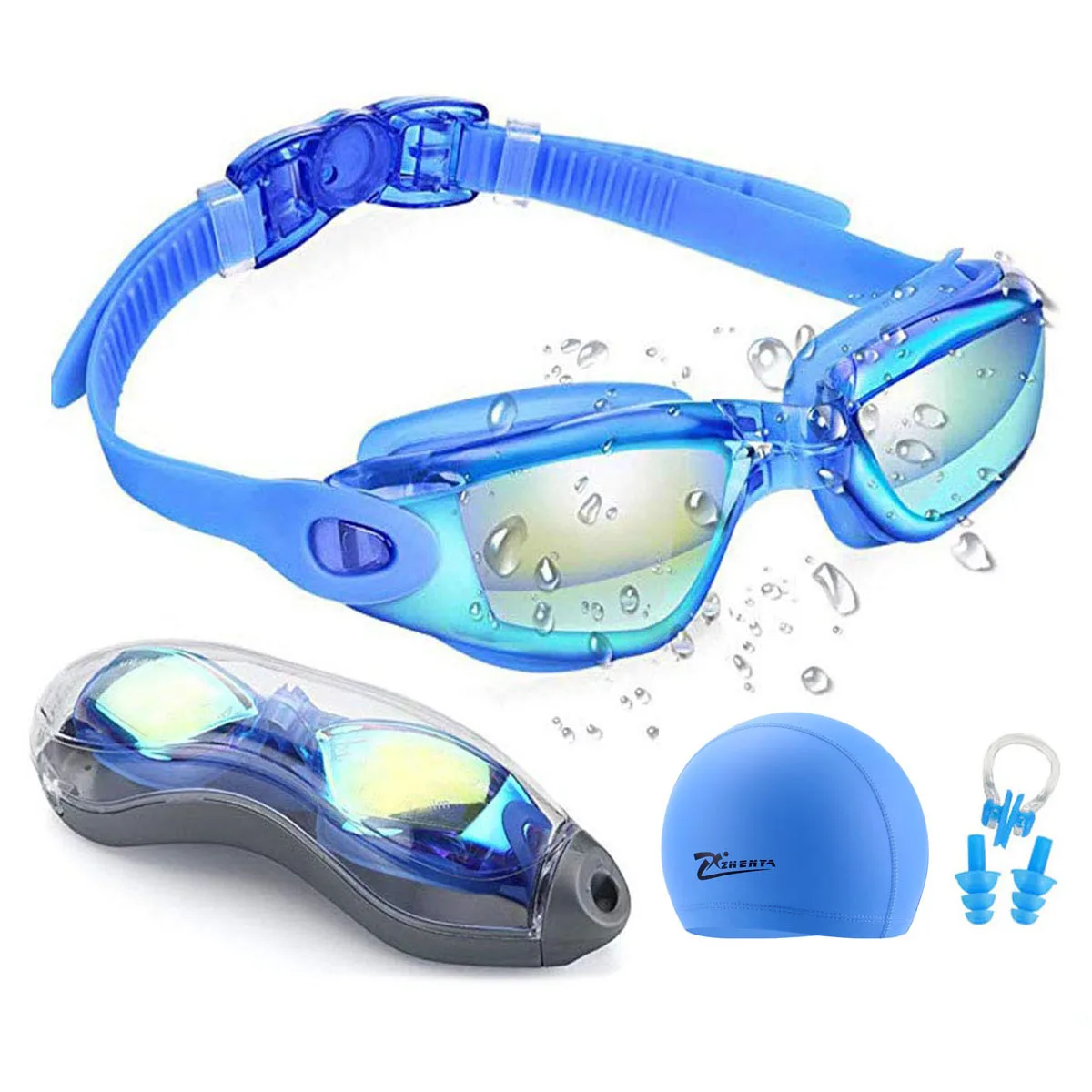 Swim Goggles Anti-fog UV Swim Caps Professional Silicone Swimming ...