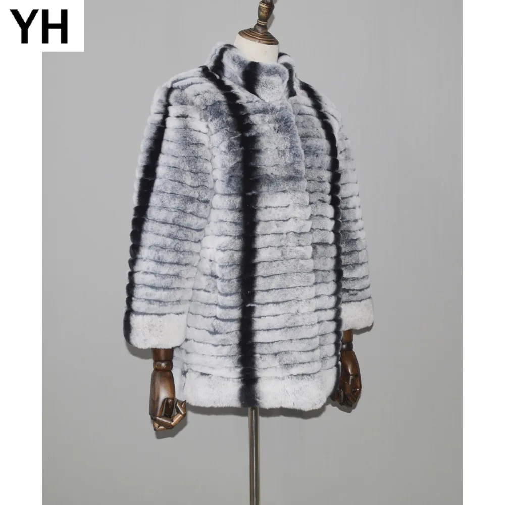 Hot Sale Quality Real Rex Rabbit Fur Coat Warm Soft Long Style 100% ...