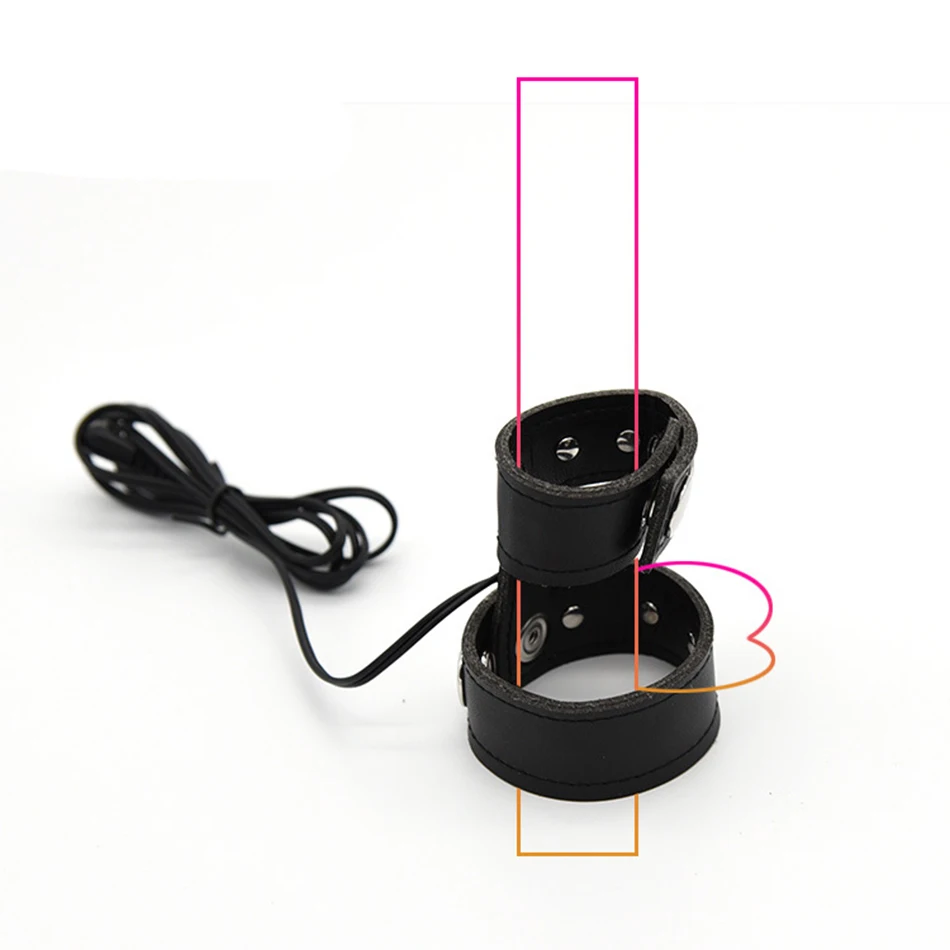 Electro PU Penis Ring Electric Shock Profectional single output Host ...