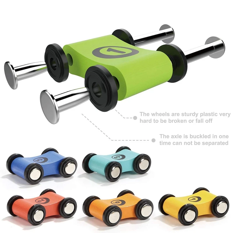 Wooden Toy Car Six Track Gliding Rail Car Wooden Steam Ramp Racing ...