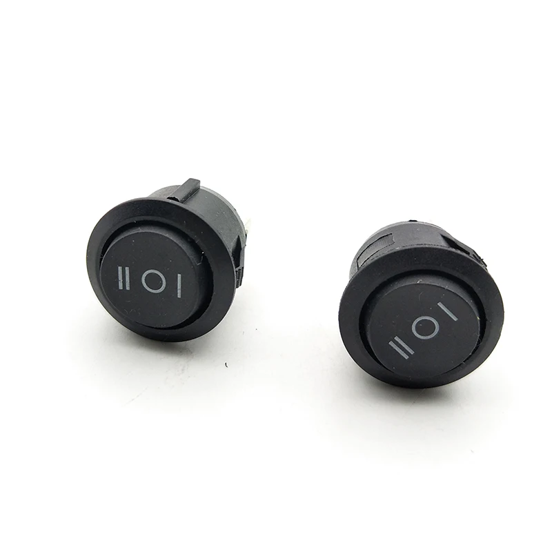Black AC 250V/6A 125V/10A 3 Pin Terminals 20mm Mounting hole SPDT Snap ...