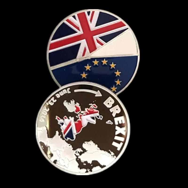 5 Pcs The 2016 Brexit badge England exit the European silver plated ...