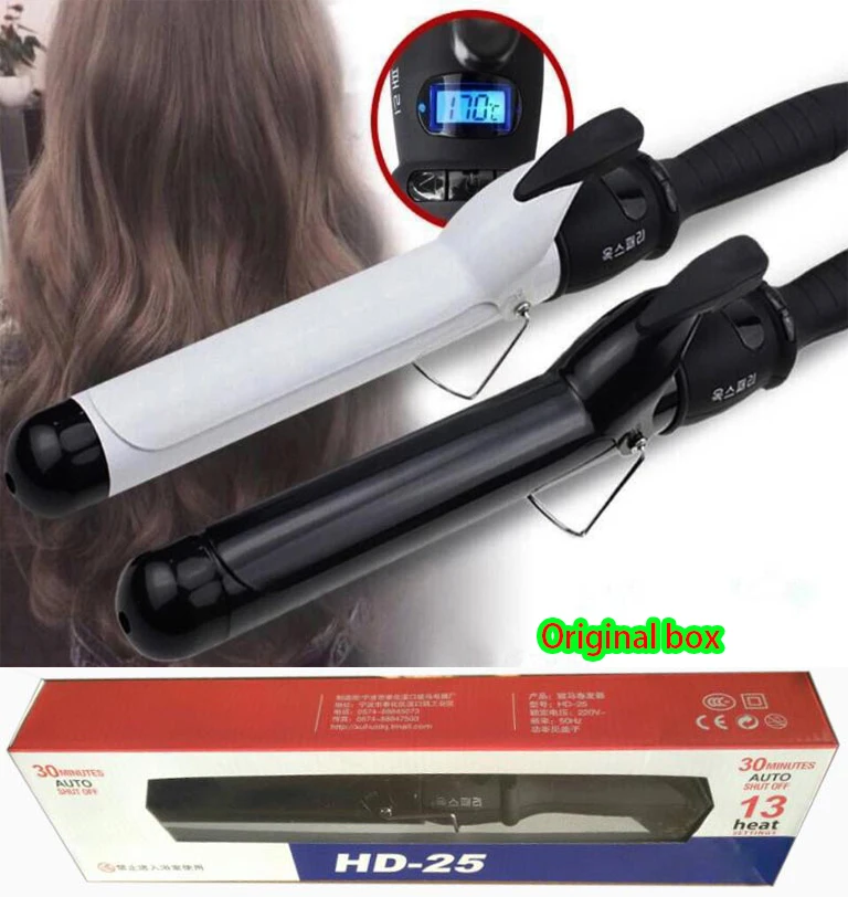 LCD 38mm Ceramic Curling Iron Hair Curler Curling Irons Curling Wand ...