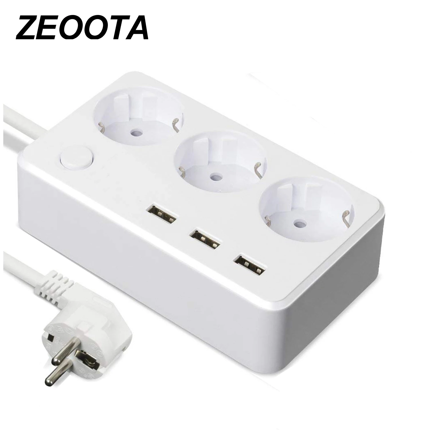 Power Strip Destop Usb Socket Adapter Switchable 3 Way Eu Outlets Multiple Socket With Usb