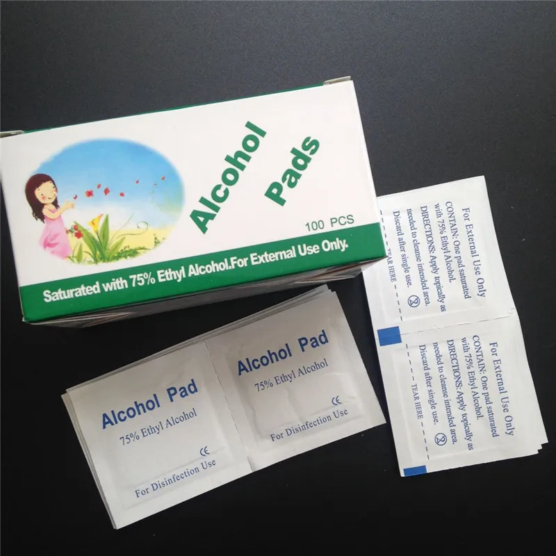 100pcs/box Alcohol disinfection tablet alcohol Pad Swabs Wipes ...