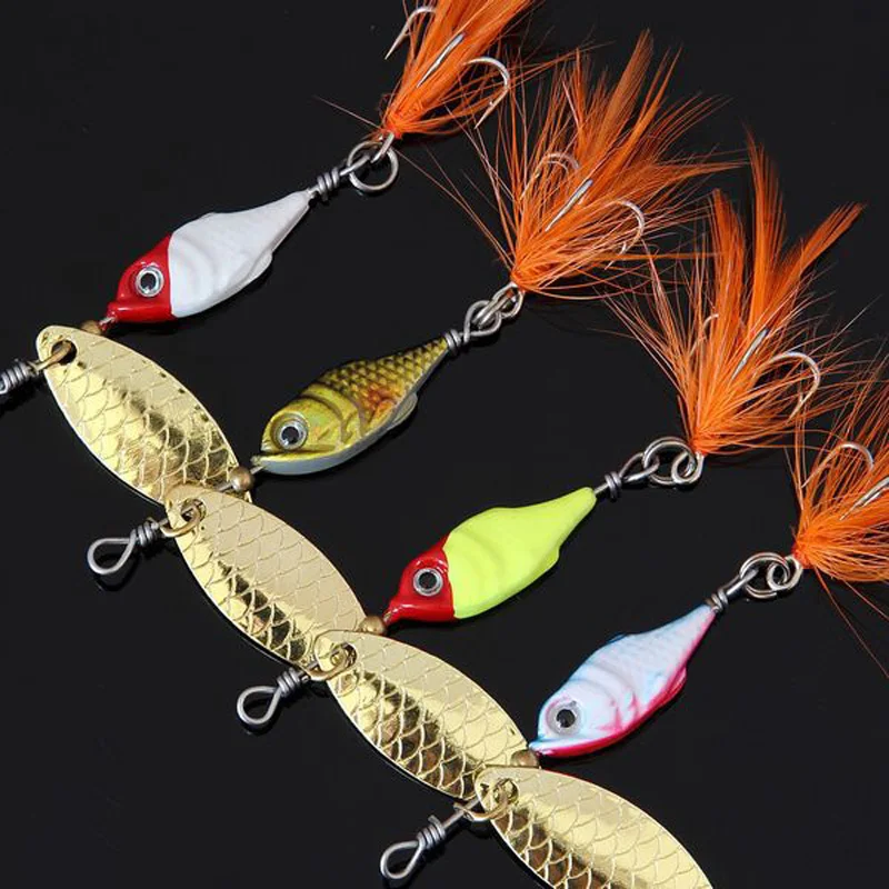 Lot 4 Pieces Sale Fishing Lures Artificial ait Feather Jigs Rotation ...