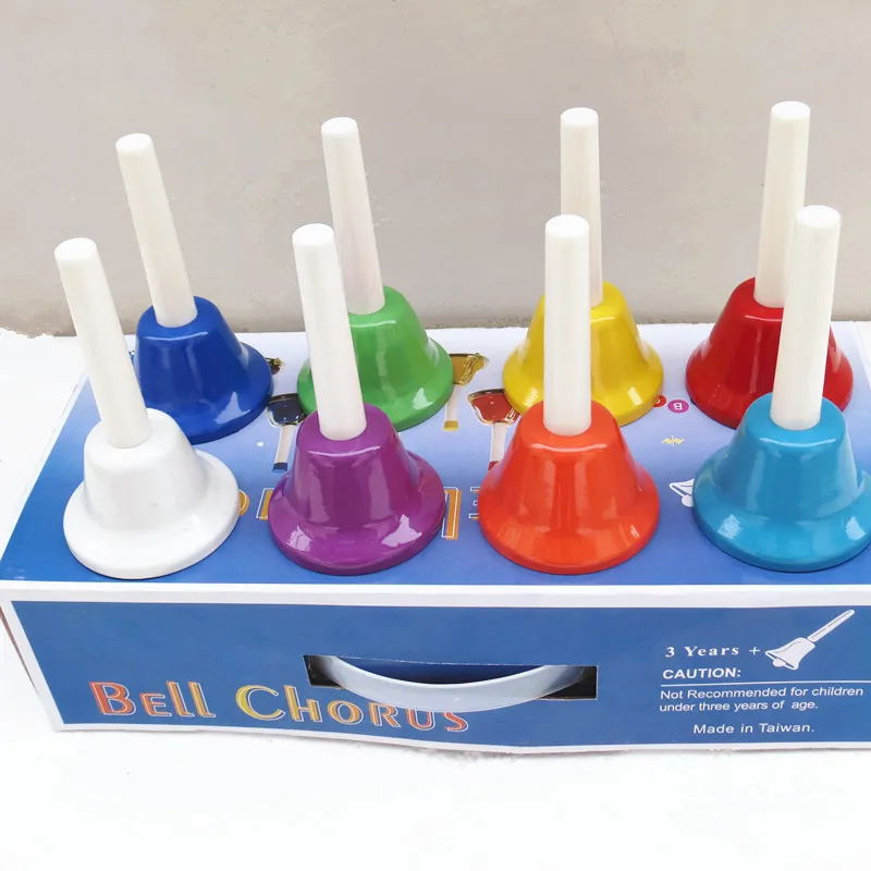 8 Note Metal Hand Bells, bell chorus musical instrument-in Toy Musical ...