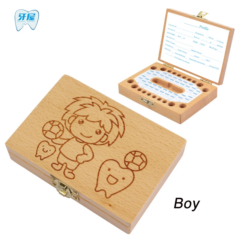 Dental house Tooth Box organizer Wooden toys 3 6YEARS for baby save ...