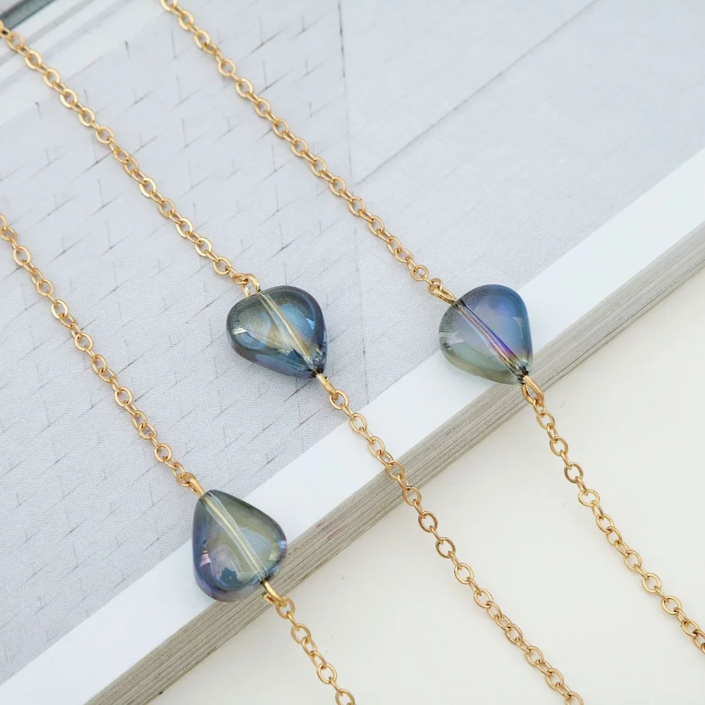 2018 New Eyeglass Sunglasses Heart Blue Crystal Neck String Cord ...