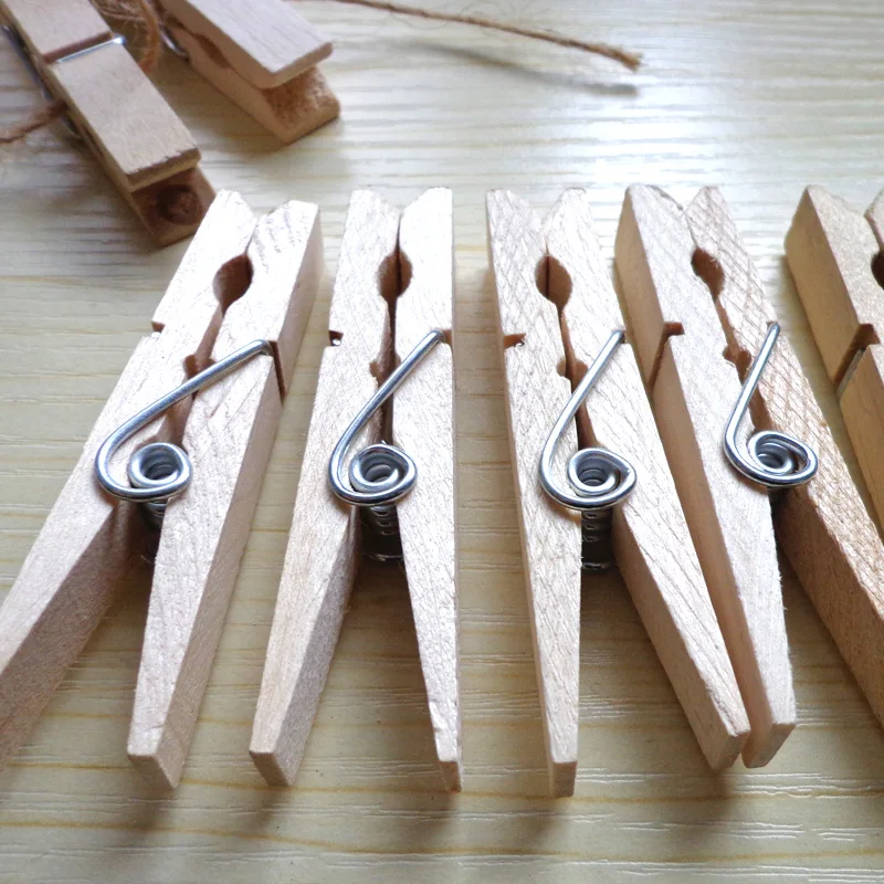 12pcs Natural Wood Clips Photo Clips Clothespin Creative Decoration ...
