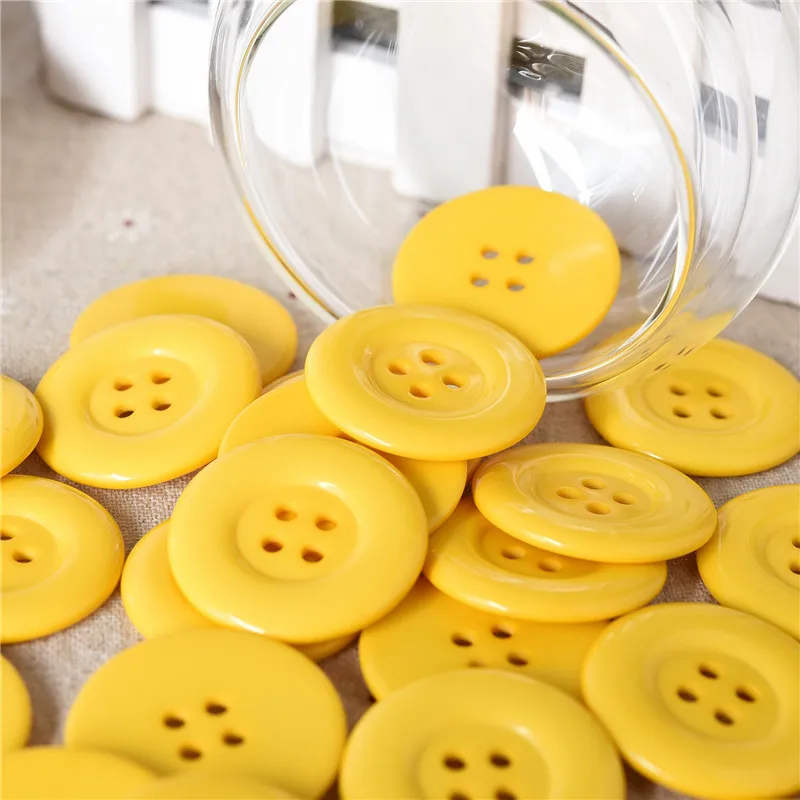 20Pcs/Set 34mm 4 Holes Plastic Buttons Round Resin Buttons For Clohting ...
