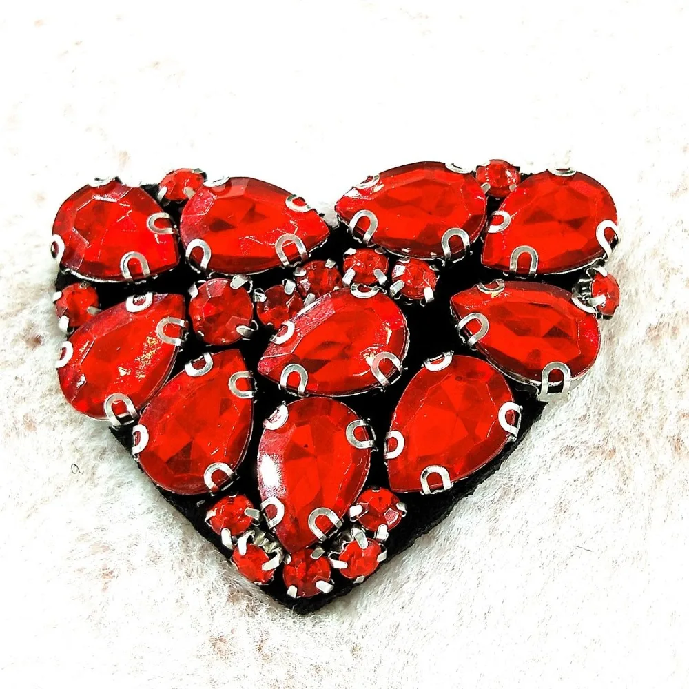 Sew-On-Red-Bead-On-Applique-Heart-Patch-Love-Applique-Crystal-Beaded ...