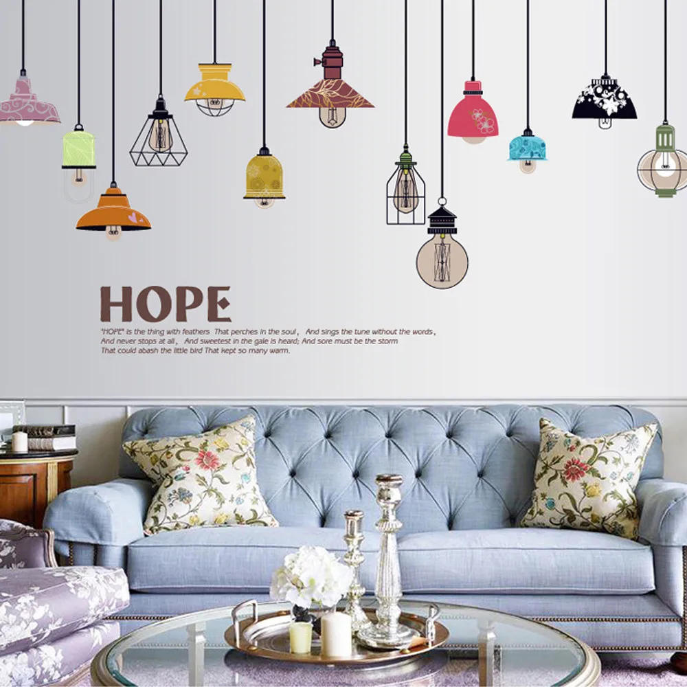 wall stickers bedroom decals Removable chandelier Art DIY romantic ...