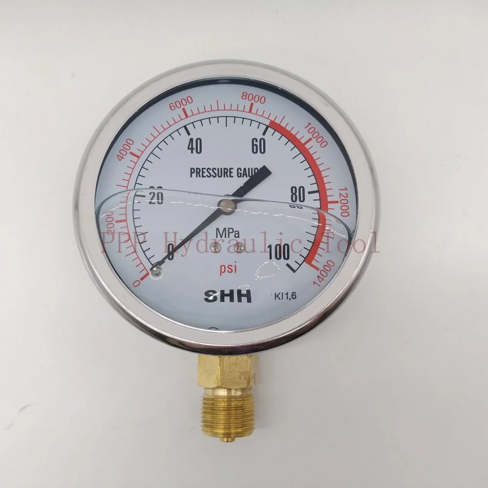 Silicone oil filled Stainless Steel Manometer 100Mpa Pressure Gauge ...