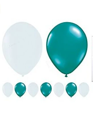 60 Count 10 "Mixed azul turquesa y blanco globo de látex boda ducha ...