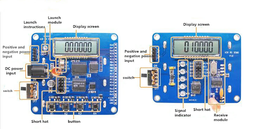433MHz ASK Transmitter STX882+ ASK Receiver SRX882 + 2pcs Copper Spring ...