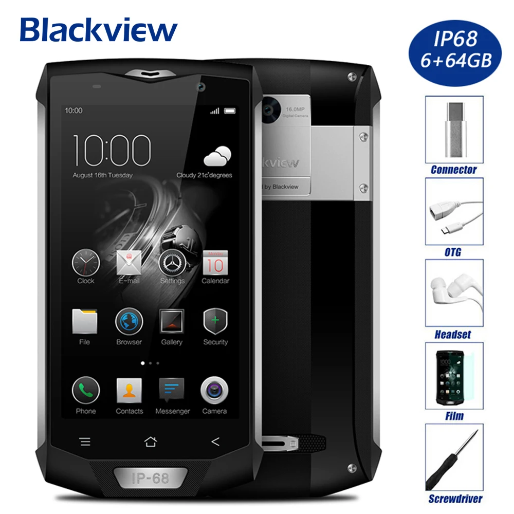 Blackview BV8000 Pro IP68 Waterproof 4G Mobile Phone Android 7.0 5.0 ...