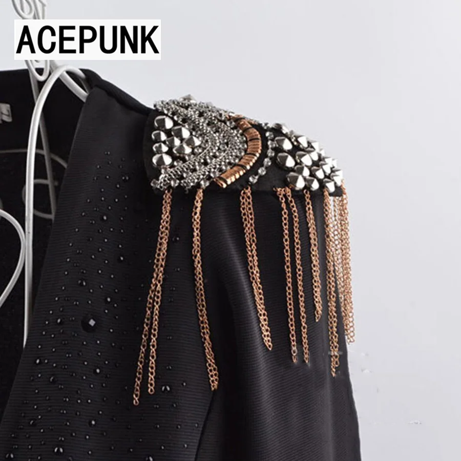 Fashion Handmade Shine Metal Epaulette Tassel Accessories Brooch Medal ...