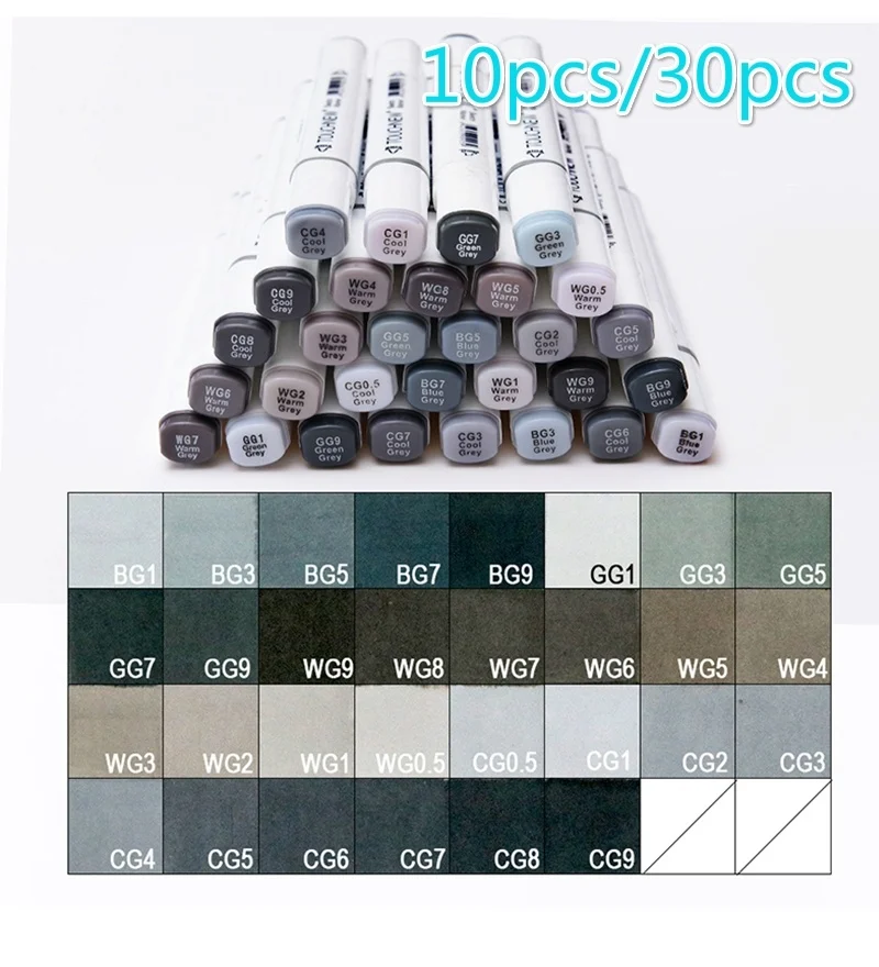 10-30-Colors-Grayscale-Art-Marker-Pen-Double-Ended-Sketch-Markers ...