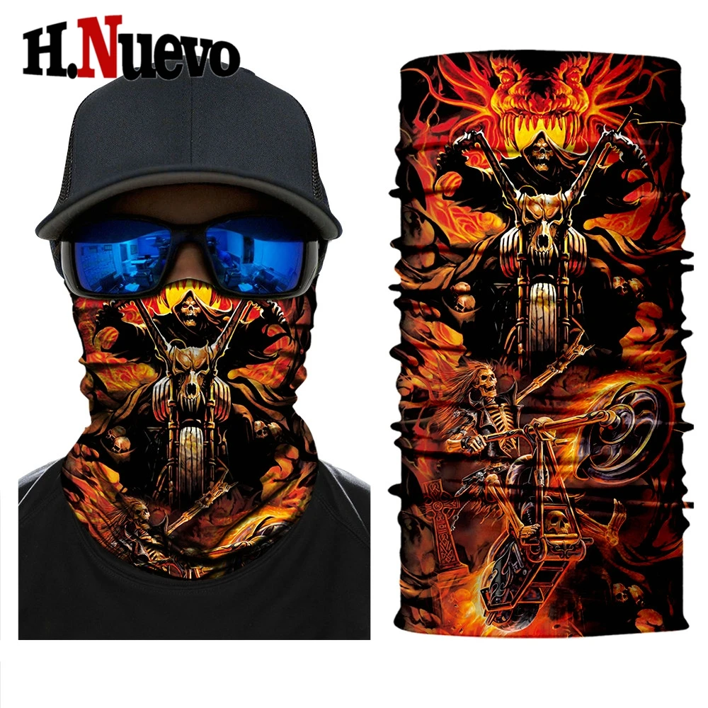 Ghost Motorcycle Face Mask Balaclava for Halloween - Military Shopping