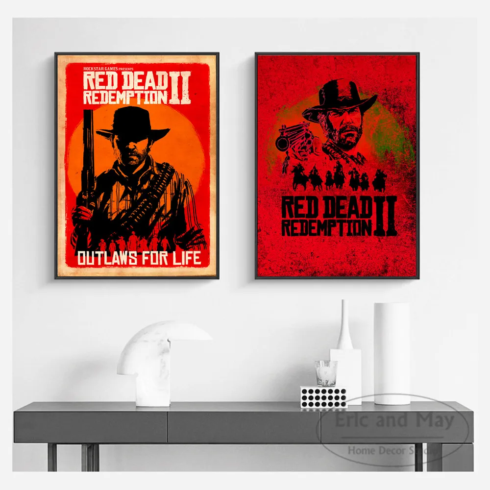 Red Dead Redemption 2 Video Game Wall Art Canvas Painting Poster For ...