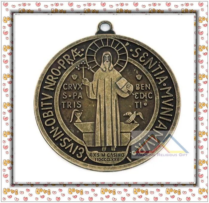 Saint Benedict (San Benito) Heavy Bronze tone St. Benedict PAX Peace ...