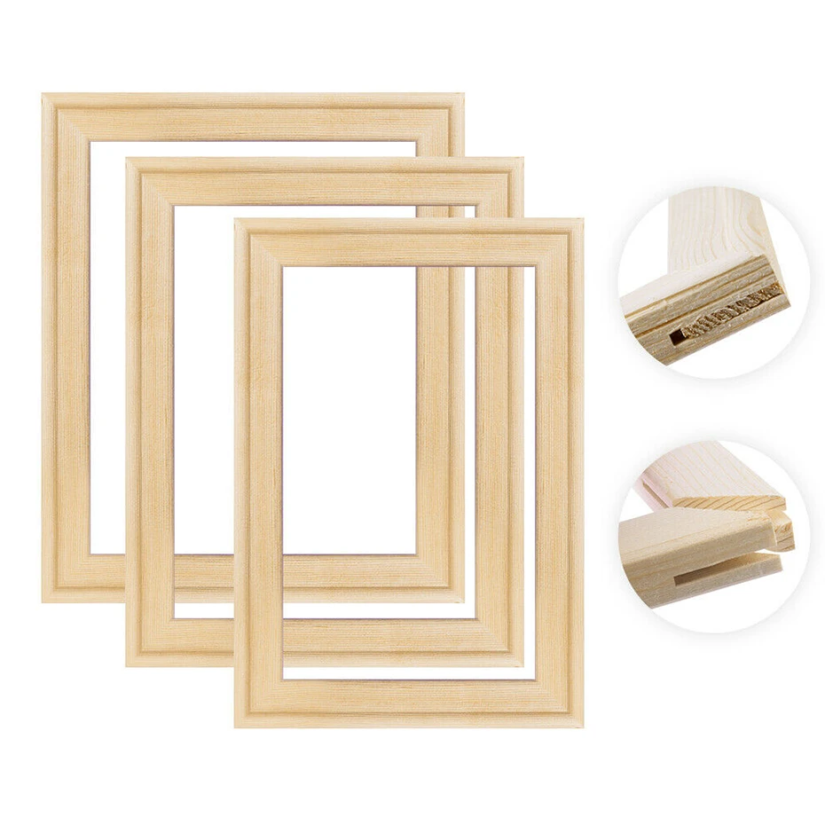 DIY Natural Solid Pine Wood Pictures Frame for Diamond Painting Inner ...