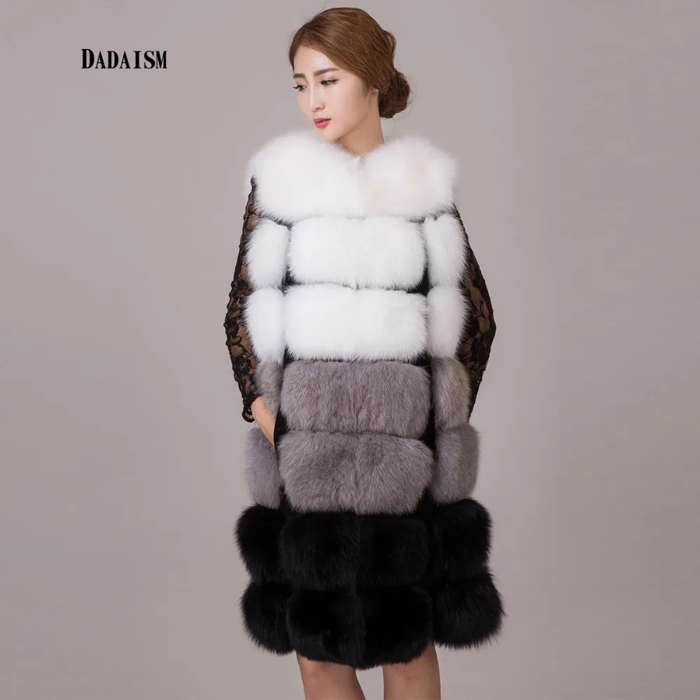 2017 new fur coat female models fox fur warm waistcoat long section ...