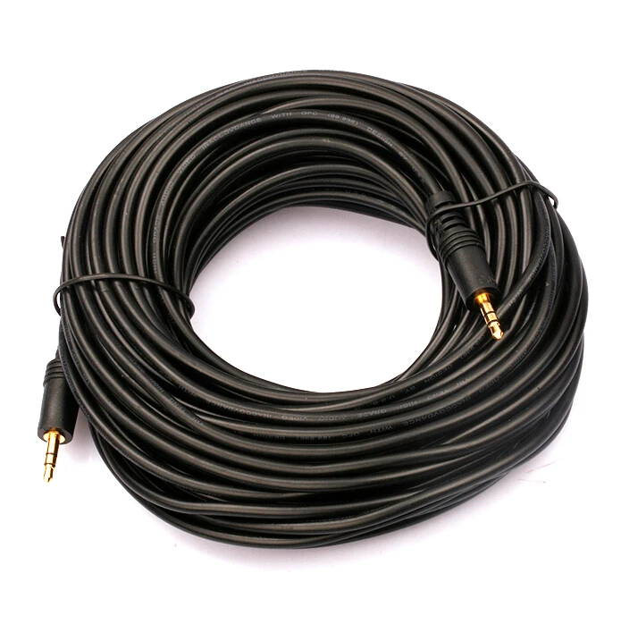 Gold plated 20M 66FT 3.5mm Male to Male Aux Auxiliary Cable Music Audio ...