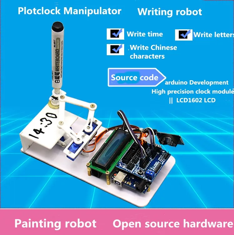 Plotclock Manipulator Drafting And Writing Robot Arduino Kits In Action
