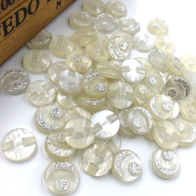 15MM 50PCS/Package White New Pearl Resin Buttons Shank Mix Colors DIY ...