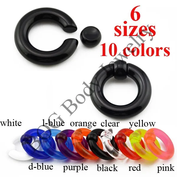 Bog-lot Of 10 Pieces-easy To Mount Acrylic Captive Bead Ring Septum ...
