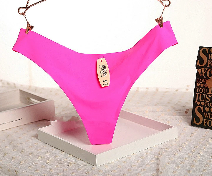 5pcs/lot Silk Pink Sexy Thong Models Panties For Women Seamless ...