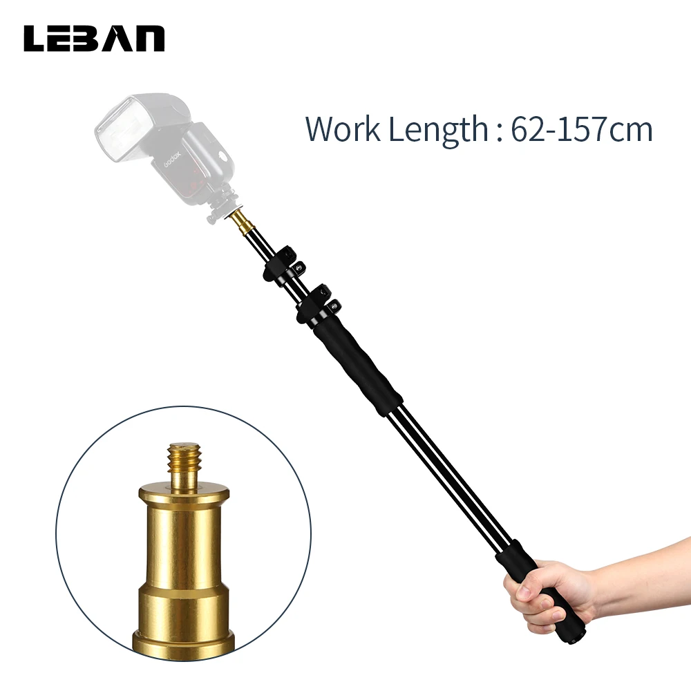 25.5" 62" / 62 157cm Extension Handheld Grip, Support Rod Flash Light ...