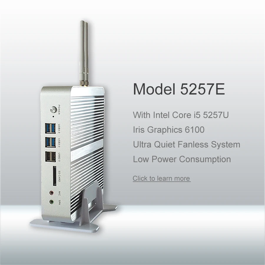 Fanless Mini Server Intel Core i5 5257u Iris 6100 Graphic 16GBRAM 256GB ...