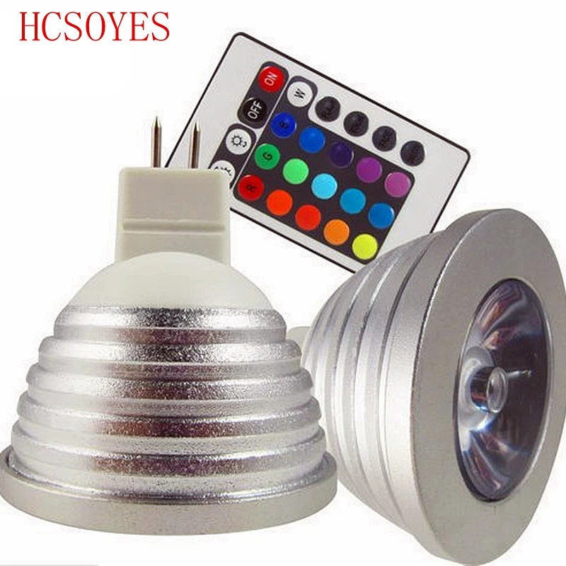 12V 3W MR16 RGB LED Bulb Lamp light 16 Color multicolour changing + IR ...