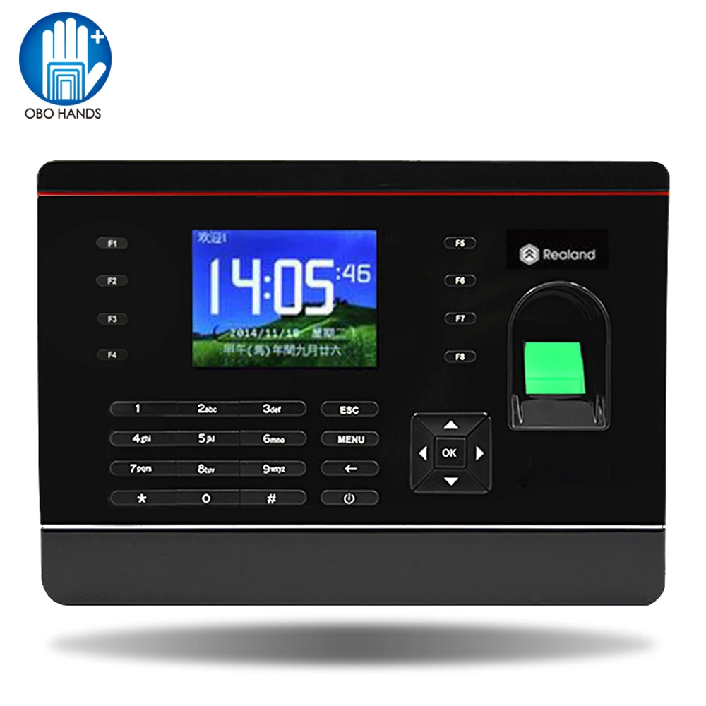 2.8'' Realand Biometric Fingerprint attendance machine TCP/IP/USB ...