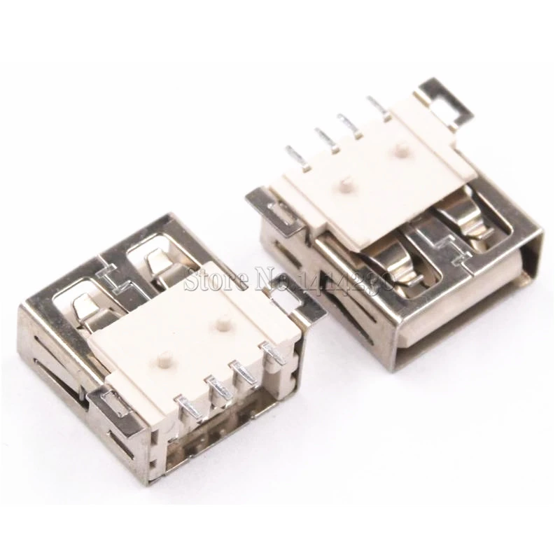 10pcs Usb Type A Standard Port Female Solder Jacks Connector Pcb Socket Usb-a Type Smt 4pin ...