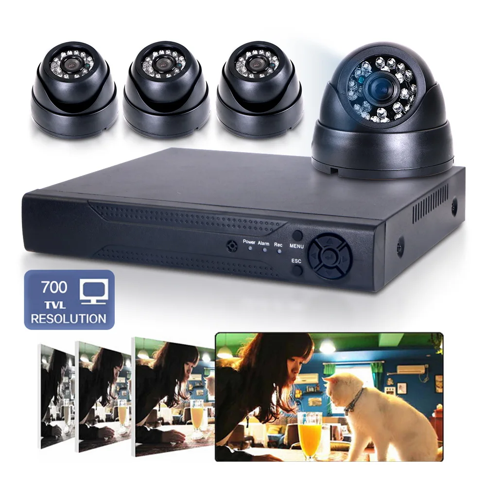 1/4" CMOS 8CH Full D1 H.264 Surveillance HDMI DVR 700TVL 24IR Led 3.6mm ...