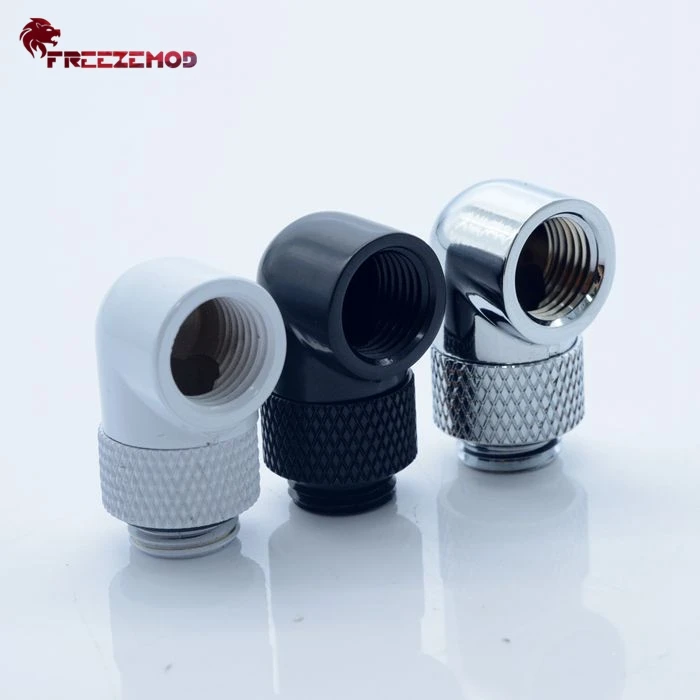 FREEZEMOD Brass Silvery/Black/White G1/4'' thread 90 degree 360 Rotary ...