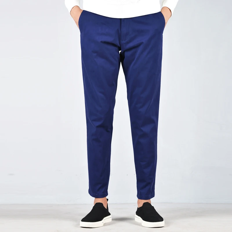 Autumn And Winter 29 38 Long Pants Men Cotton Brand Fashion Casual Men Pants Elastic Slim Solid