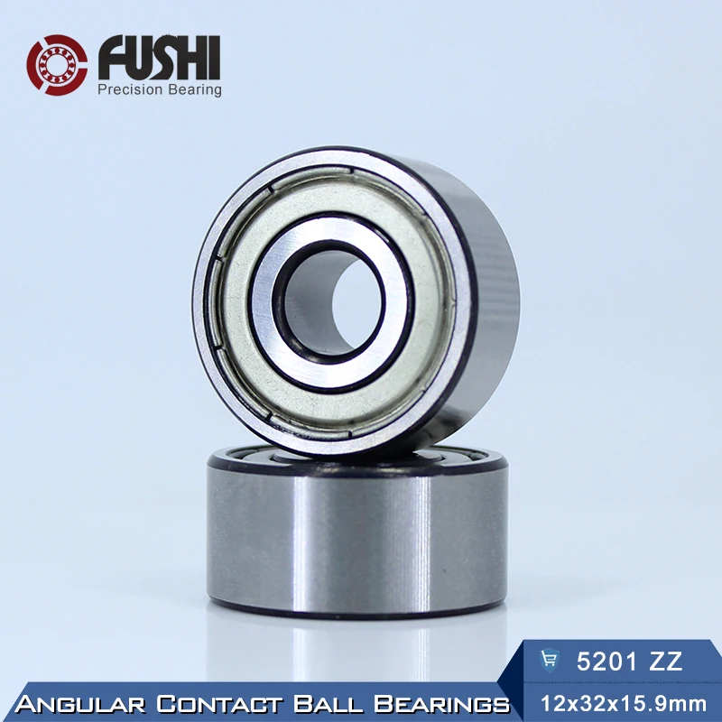 5201 ZZ Bearing 12 x 32 x 15.9 mm ( 1 PC ) Axial Double Row Angular ...