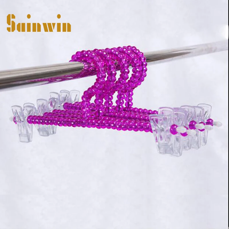 Sainwin 5pcs/lot Purple Acrylic Crystal Hanger Pearl Plastic hangers ...
