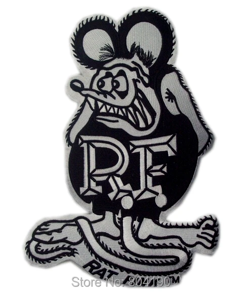 Big Daddy Rat Fink Cafe Racer Hot Rod Mc Outlaw Chopper Motor Skull Embroidered Iron On Patch