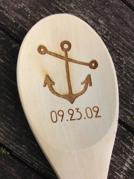 custom-engraved-Anchor-nautical-Wedding-Wooden-spoons-birthday-baby ...